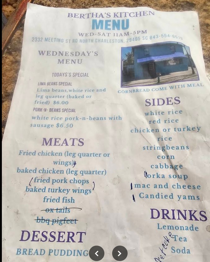 Bertha's Kitchen Restaurant Menu – Soul Food & Southern Comfort in ...